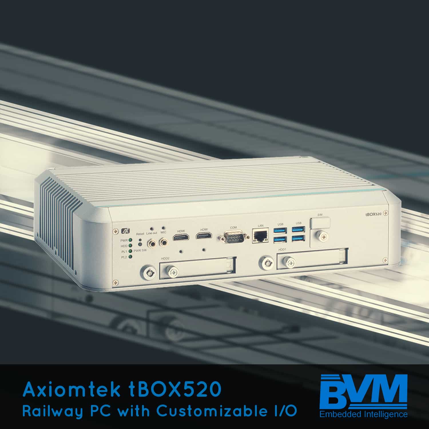 Axiomtek tBOX520 Railway PC with Customizable I/O - BVM Ltd
