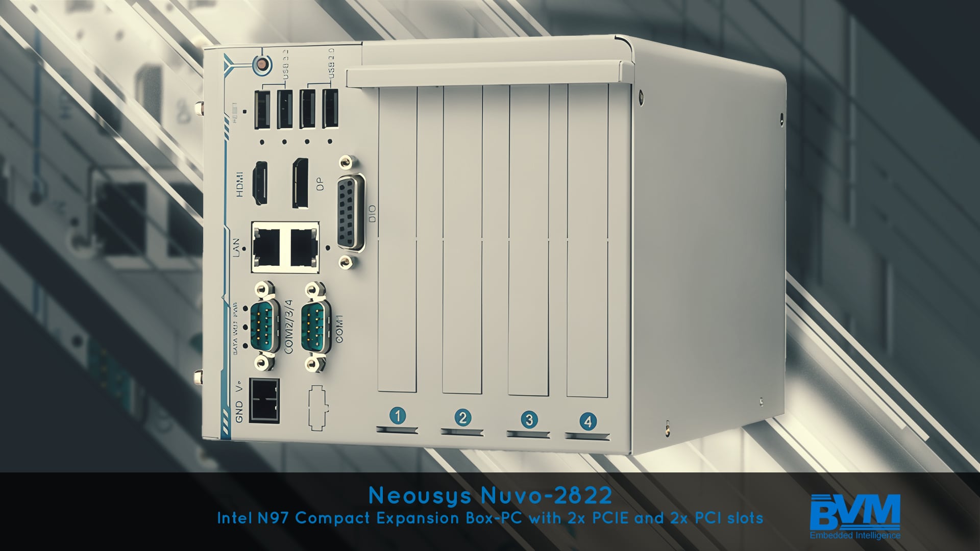 Neousys Nuvo-2822: N97 Box-PC with 2x PCIE and 2x PCI slots - BVM Ltd